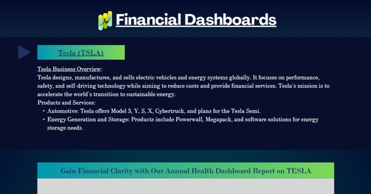 Financial Dashboard-Tesla